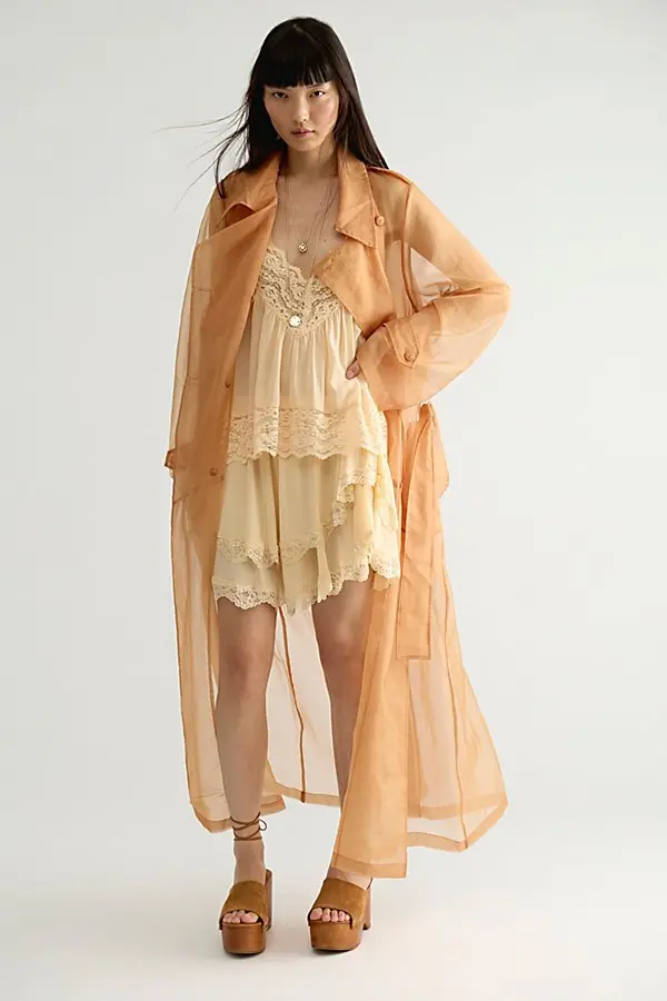NIGEL PRESTON Organza Trench - Cinnamon