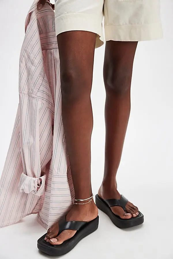 Jeffrey Campbell Darcie Platform Flip Flops - Black