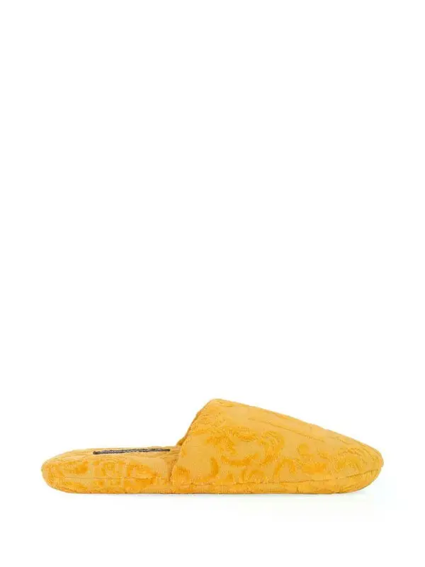 DOLCE & GABBANA CASA Logo-embroidered Slippers