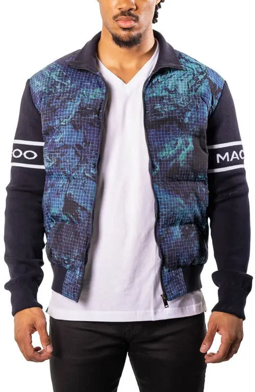 MACEOO Oceanography Mixed Media Insulated Bomber Jacket
