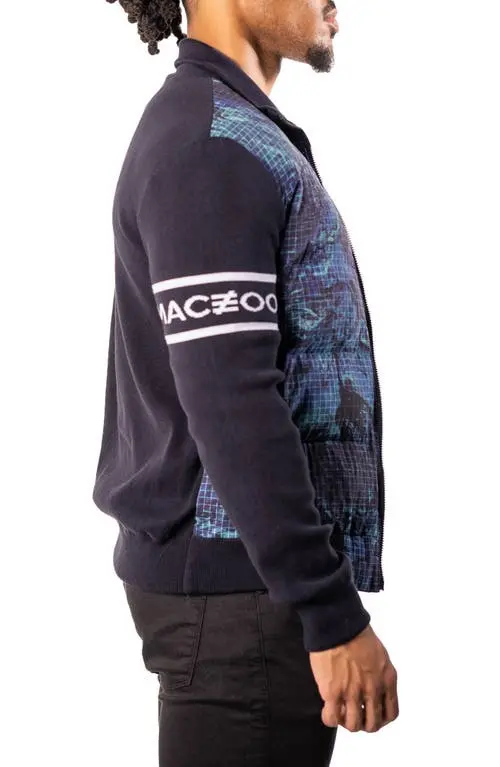 MACEOO Oceanography Mixed Media Insulated Bomber Jacket