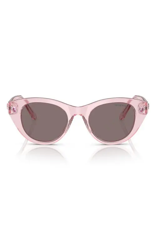 SWAROVSKI 48mm Round Sunglasses - Transparent Pink
