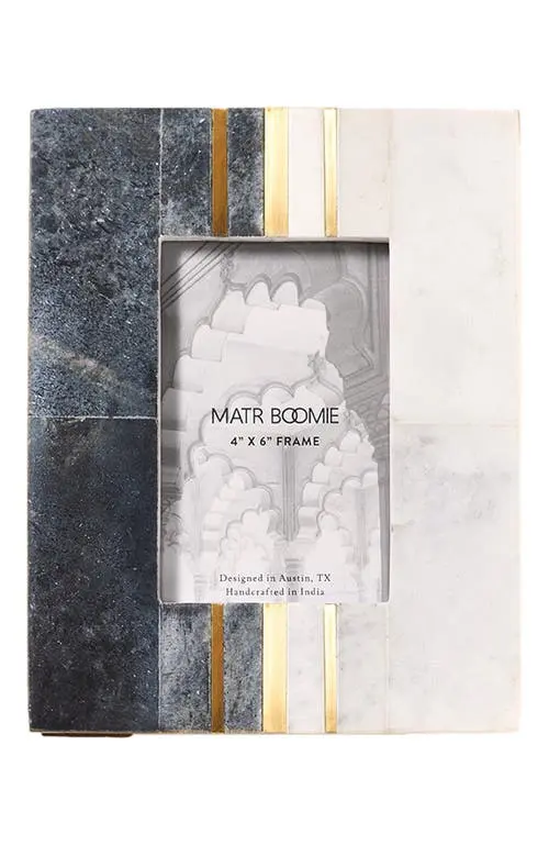 MATR BOOMIE Sammita 4x6 Black & White Picture Framehand Carved Marble - Black/white