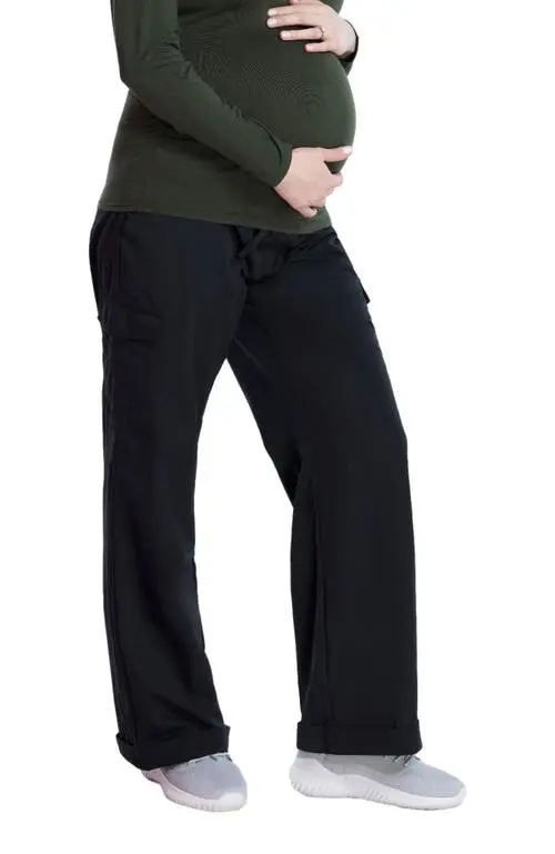 Motherhood Maternity Under The Belly Utility Cargo Relaxed Fit Pant - Black