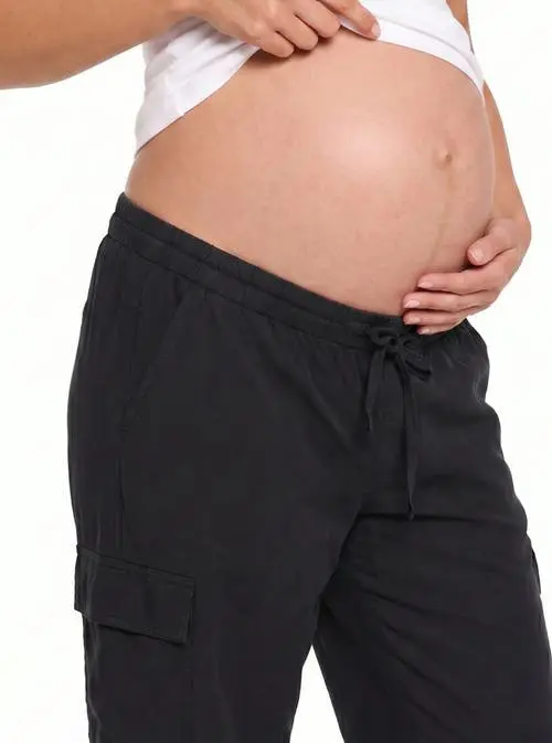 Motherhood Maternity Under The Belly Utility Cargo Relaxed Fit Pant - Black