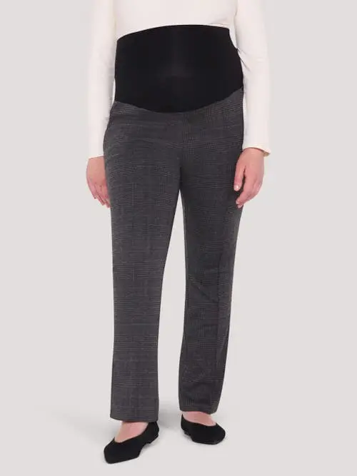 Motherhood Maternity Mia Secret Fit Over-the-belly Pants - Grey Plaid