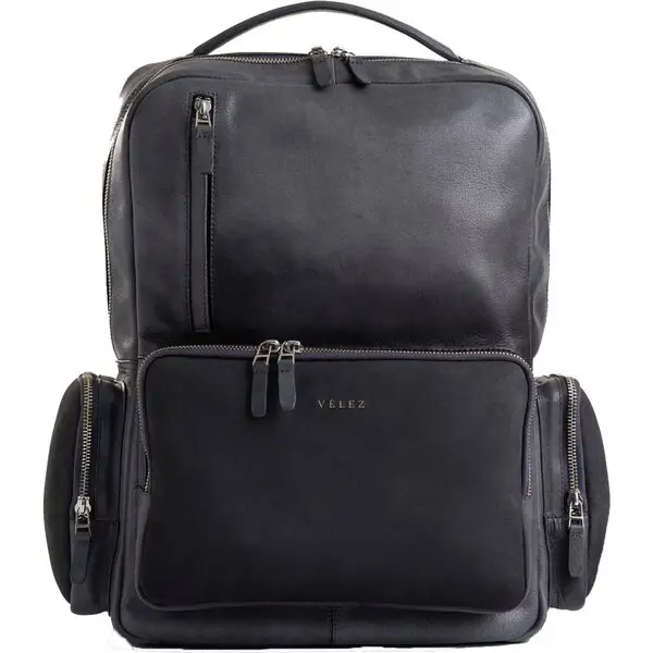 VELEZ Barceló Leather Backpack - Grey