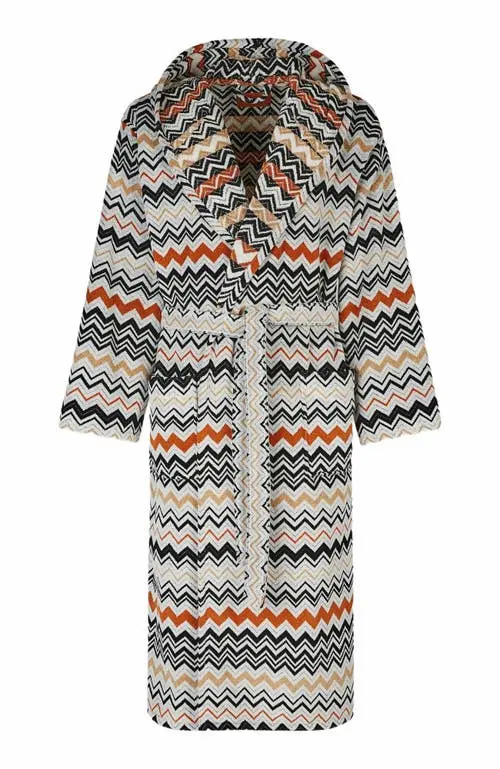 Missoni Bernard Bathrobe In Cotton Terry With Zigzag Pattern - Multicoloured