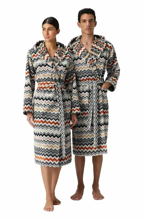 Missoni Bernard Bathrobe In Cotton Terry With Zigzag Pattern