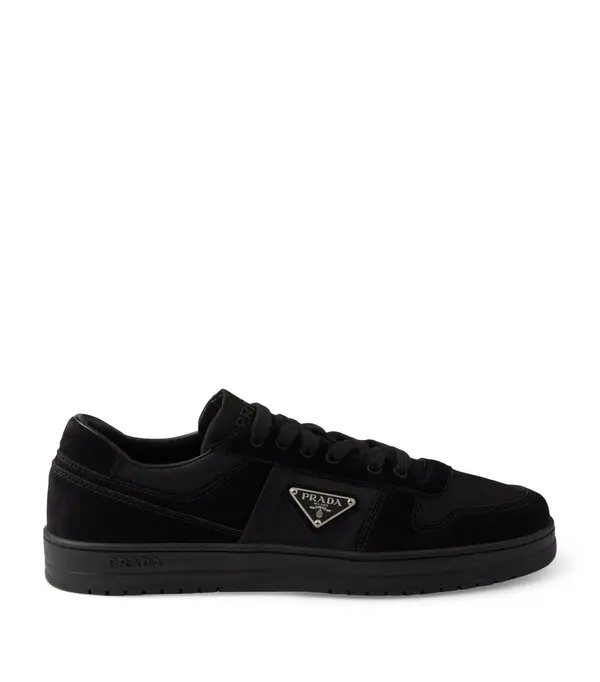 Prada Suede And Re-nylon Downtown Sneakers - Black