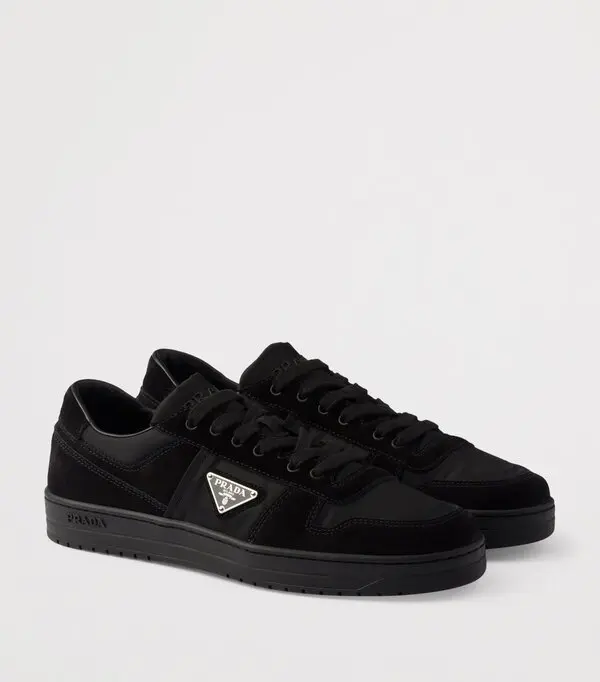 Prada Suede And Re-nylon Downtown Sneakers - Black