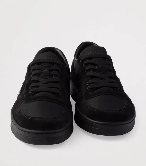 Prada Suede And Re-nylon Downtown Sneakers - Black