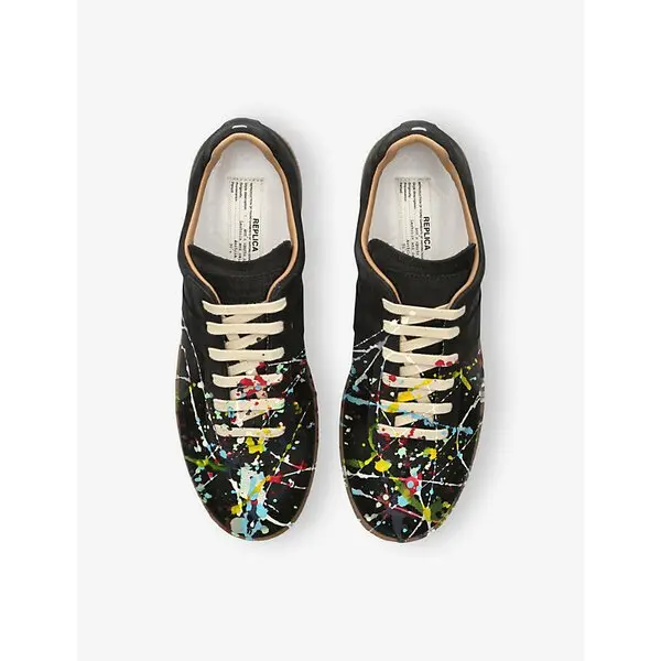 MAISON MARGIELA Replica Painter Leather Low-top Trainers - Black