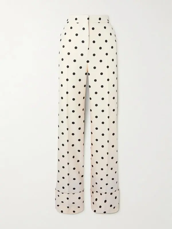Valentino Garavani Polka-dot Wide-leg Pants - White