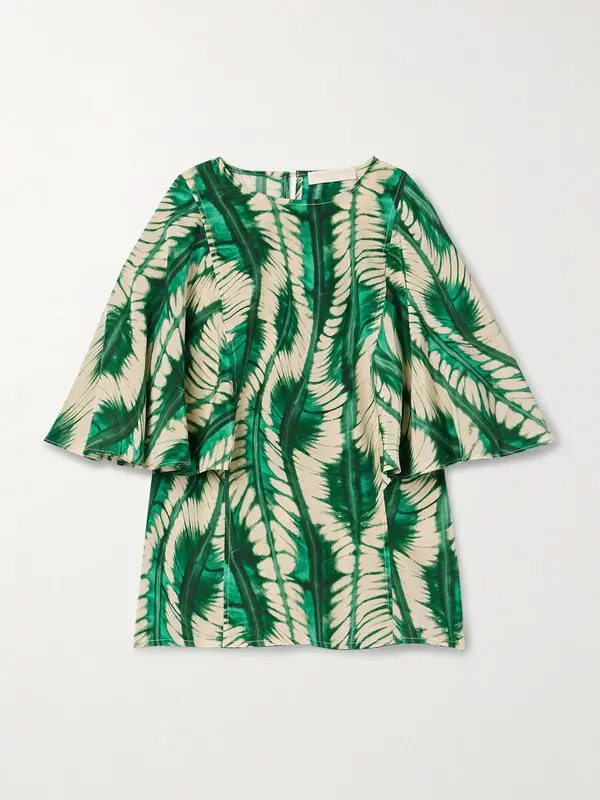 Ulla Johnson Ada Printed Silk Blouse - Green