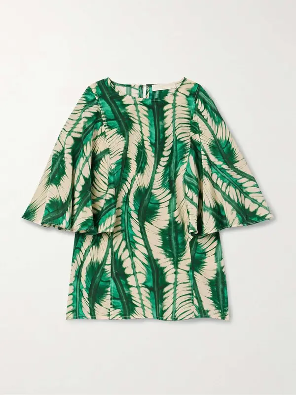 Ulla Johnson Ada Printed Silk Blouse - Green