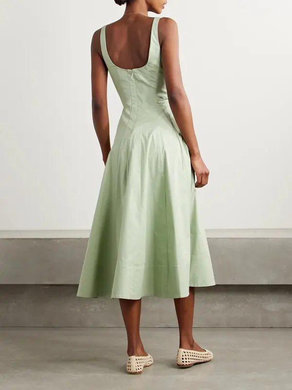 staud white and green dress Green Dress with Polka Dots – LaliSimone main image 1
