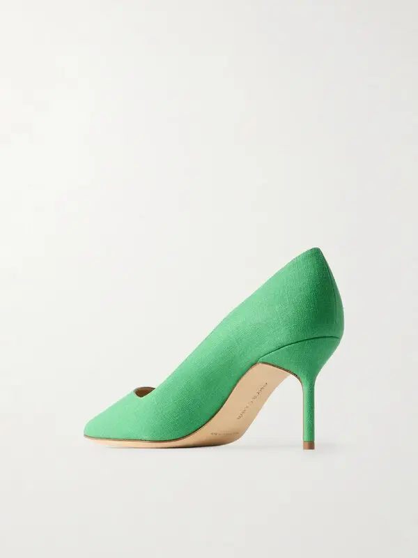 Manolo Blahnik Bb 70 Linen Pumps
