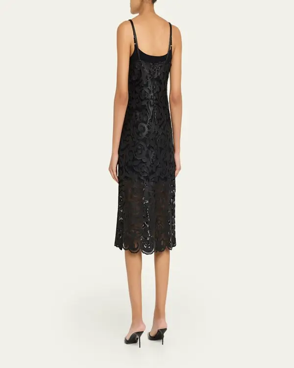 L'Agence Kazuko Lasercut Midi Dress