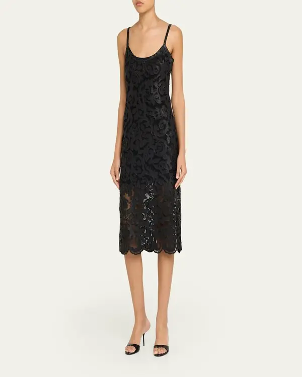 L'Agence Kazuko Lasercut Midi Dress