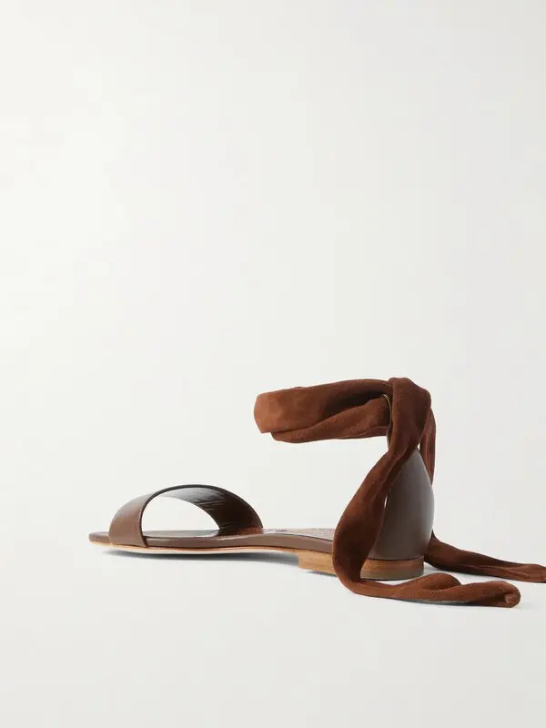 Manolo Blahnik Chastanaflat Lace-up Sandals