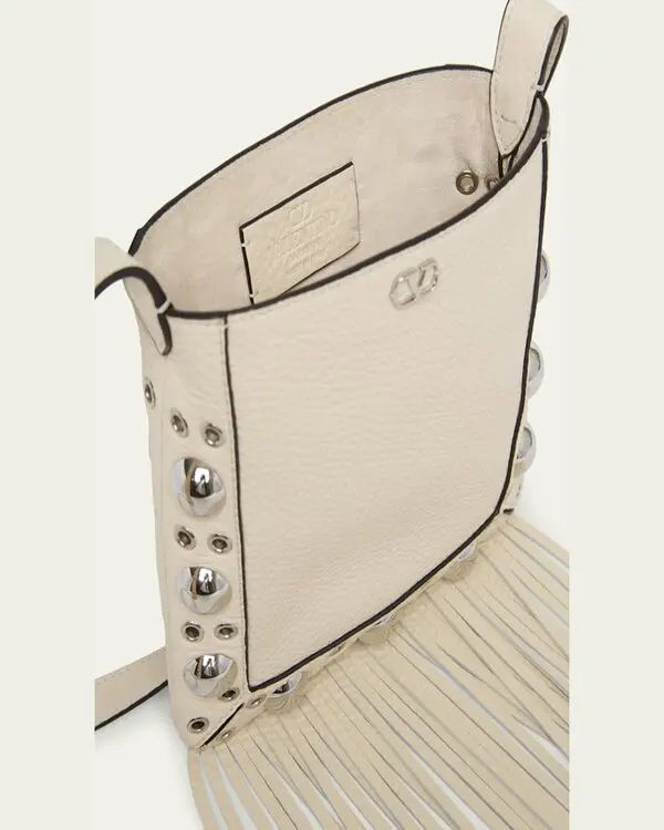 Valentino Garavani Nellcote Small Studded Leather Crossbody Bag - Light Ivory