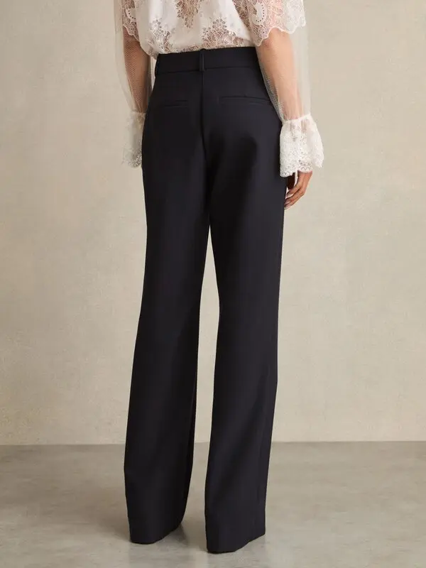 REISS Athena Flared Trousers - Navy