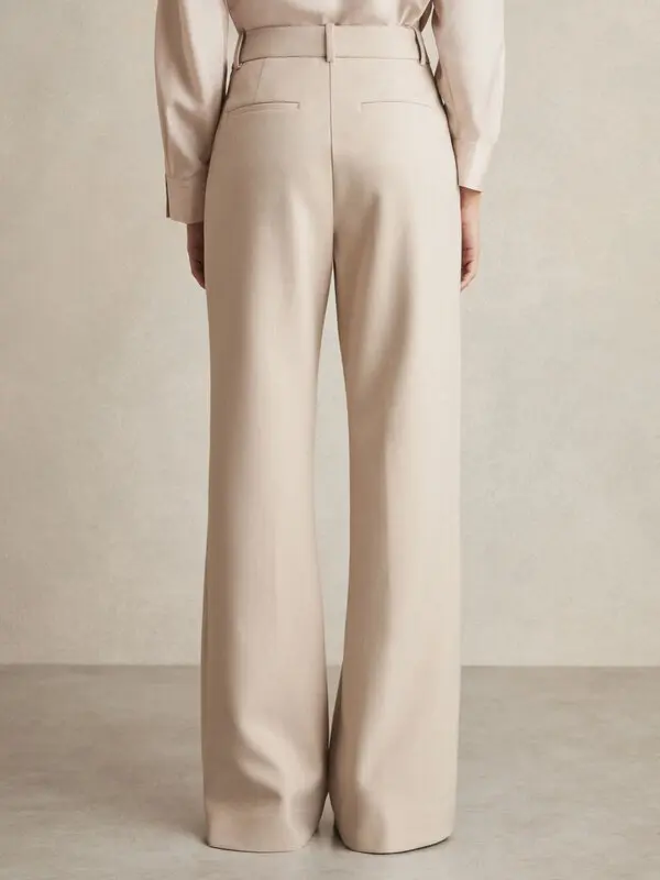 REISS Athena Flared Tailored Trousers - Neutral