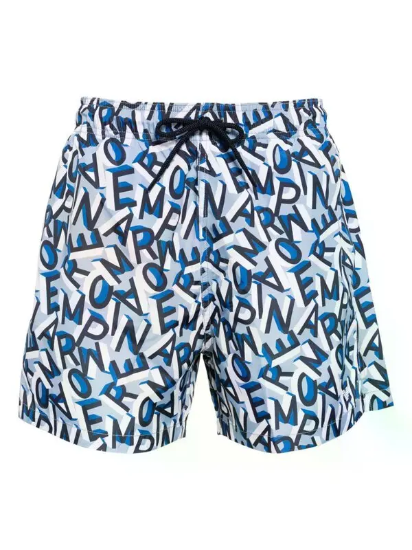 Emporio Armani Graphic-print Swim Shorts - Blue