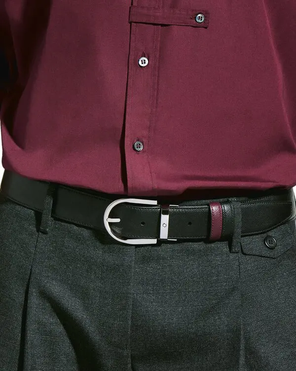 Montblanc Reversible Leather Belt - Black