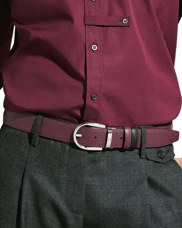 Montblanc Reversible Leather Belt - Black