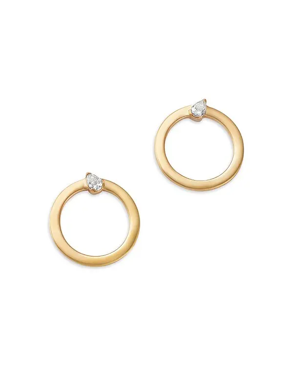 MOON & MEADOW 14k Yellow Diamond Hoop Earrings - Gold