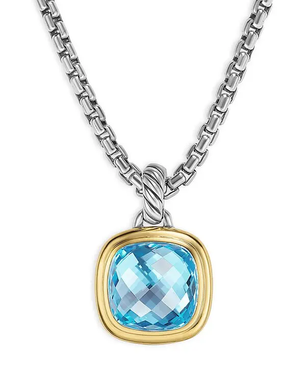 David Yurman Albion Pendant With Blue Topaz, 11mm - Silver