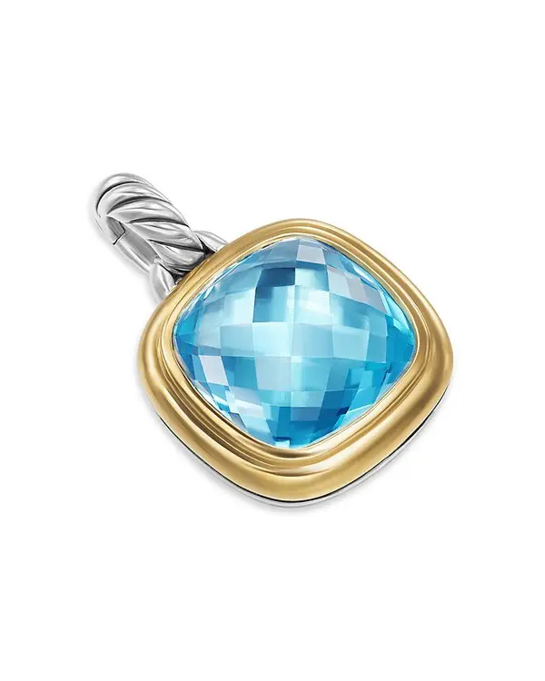 David Yurman Albion Pendant With Blue Topaz, 11mm - Silver