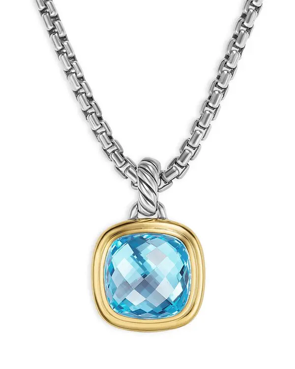 David Yurman Albion Pendant With Blue Topaz, 11mm - Silver