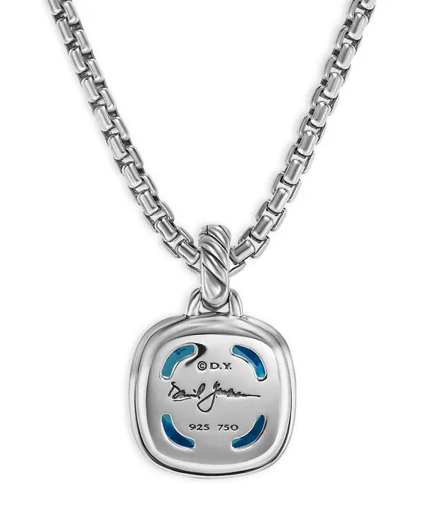 David Yurman Albion Pendant With Blue Topaz, 11mm - Silver