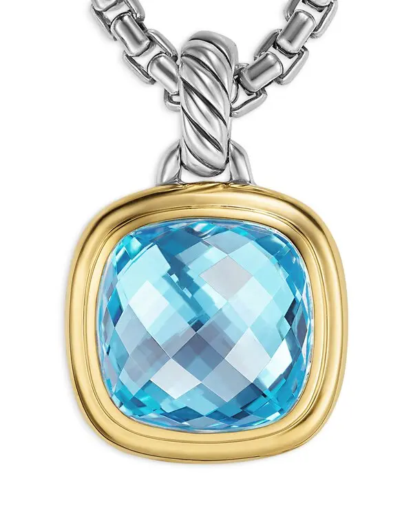 David Yurman Albion Pendant With Blue Topaz, 11mm - Silver