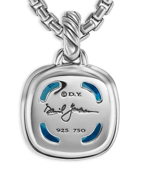 David Yurman Albion Pendant With Blue Topaz, 11mm - Silver