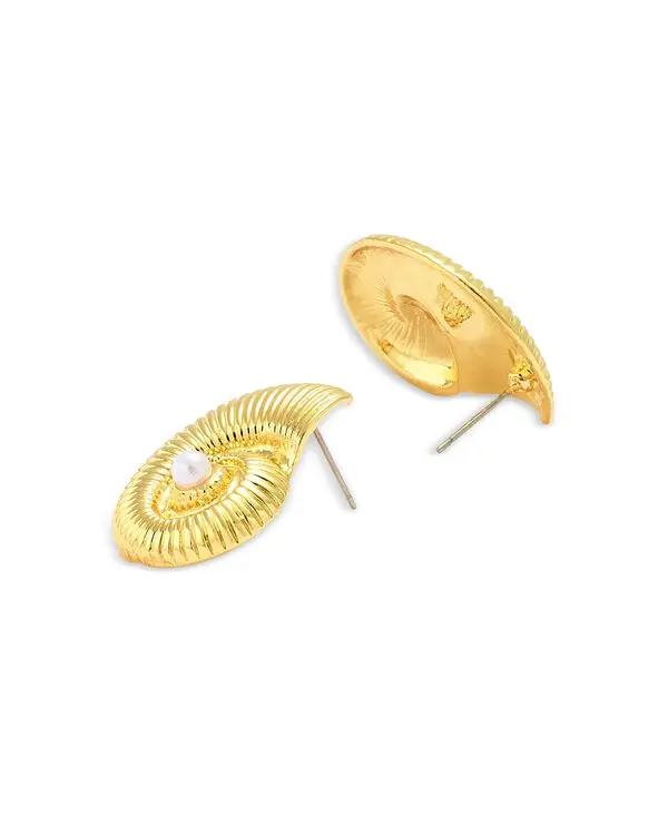 Aqua Shell Stud Earrings