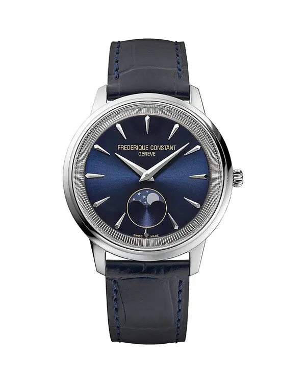 FREDERIQUE CONSTANT Moneta Moonphase Watch, 37mm - Blue/blue