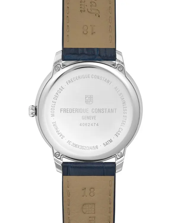FREDERIQUE CONSTANT Moneta Moonphase Watch, 37mm - Blue/blue