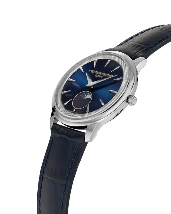 FREDERIQUE CONSTANT Moneta Moonphase Watch, 37mm - Blue/blue