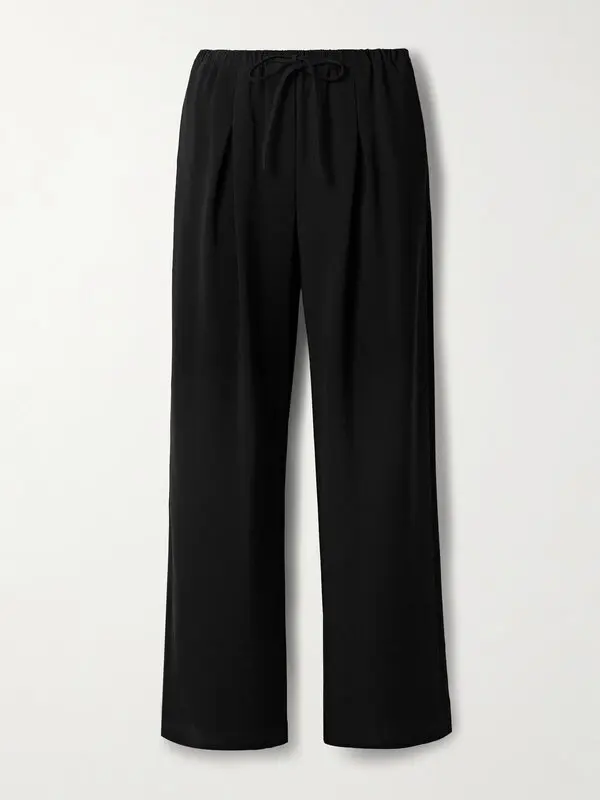 Theory Pleated Crepe Wide-leg Pants