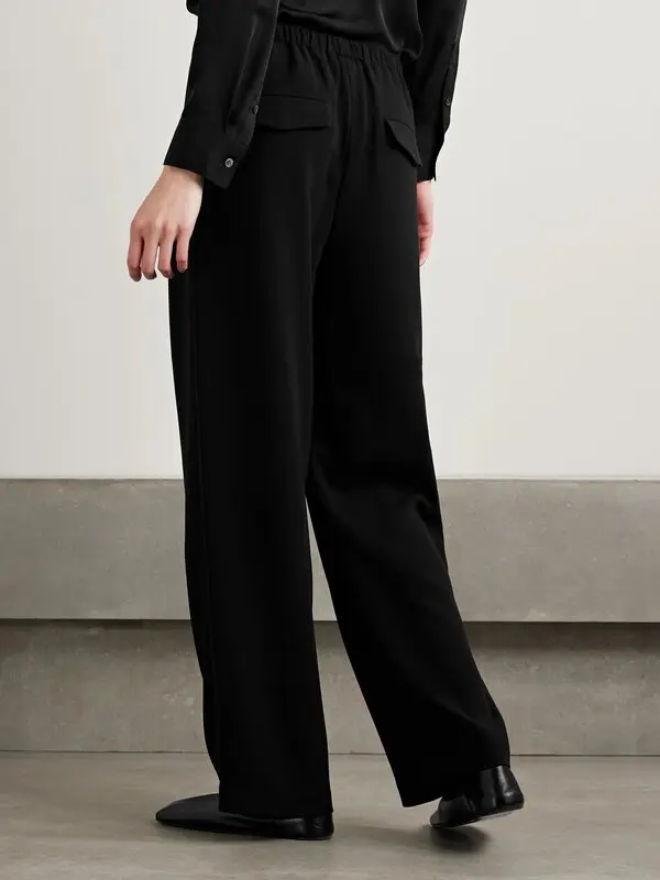 Theory Pleated Crepe Wide-leg Pants