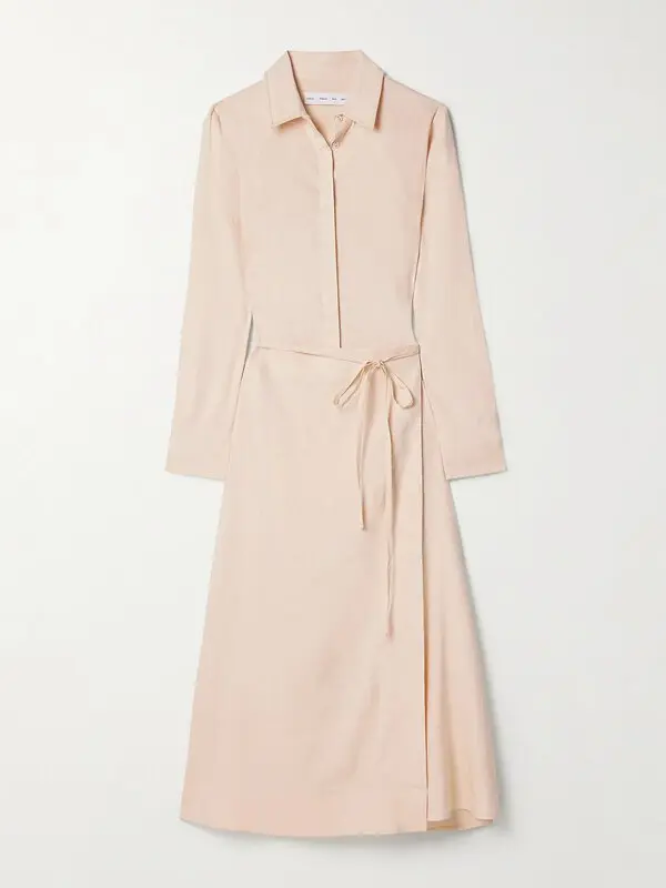 Proenza Schouler White Label Lato Linen-blend Midi Wrap Dress - Neutrals