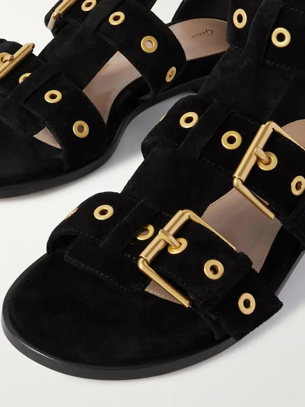 GIANVITO ROSSI Buckled Suede Sandals