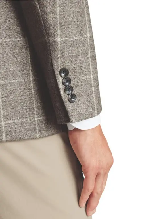 CHARLES TYRWHITT Wool Texture Twill Jacket - Limestone