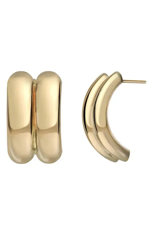 Bony Levy 14k Gold Double Line Stud Earrings - 14k Yellow Gold