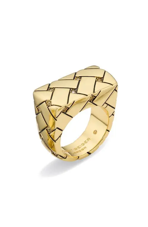 Kurt Geiger Crystal-embellished Cocktail Ring - Gold
