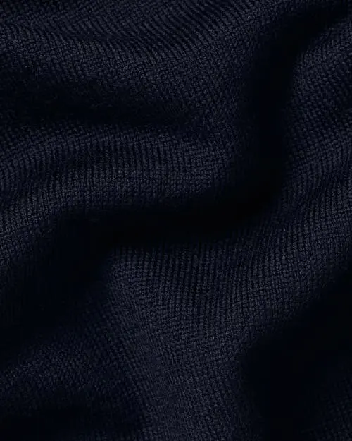 CHARLES TYRWHITT Merino Wool V-neck Sweater - Navy
